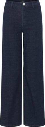 OPUS Damen Wide | Extra Wide Leg Jeans MIVA Palazzo Dynamic aus Baumwoll Mix Dark Rinsed Blue, 40 L32