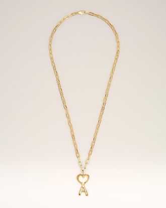 Ami Collier Doré Ami De Coeur Martelelé En Laiton Or - TU - Unisex