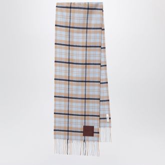 Chlo&eacute; Blue/Beige Chlo&eacute; Highlanding scarf in cashmere
