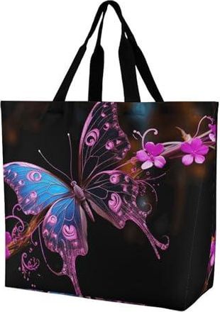 Generic Joli Papillon Sac Courses L&eacute;ger Sacs De Courses D&eacute;contract&eacute; Sac A Main Femmes Pour Voyage Gym Quotidienne