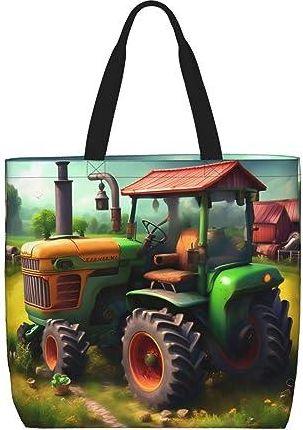 Generic Tracteur Agricole Sac A Main Femme Grand Sacs De Courses Pliable Sac Fourre-Tout Pour Gym Shopping Plage