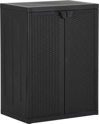 vidaXL Armoire de rangement de jardin Noir 65x45x88 cm pp Rotin Vidaxl