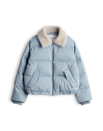 OPUS Steppjacke Hatchy aus Webware mit wasserabweisender Funktion Volumin&ouml;se Silhouette mit Fellimitatkragen und Steppmuster