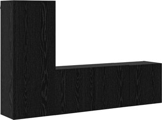 vidaXL TV-Wandm&ouml;bel 5 pcs Schwarz Eichen-Optik Holzwerkstoff vidaXL