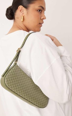 Calvin Klein Jeans - Schultertasche in Olivgr&uuml;n mit Logoprint