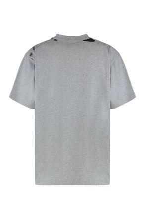 Balenciaga Mens Cotton Crew Neck T-Shirt Grey T-Shirts And Polos