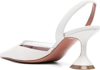 Amina Muaddi Lara Slingback Heel - White
