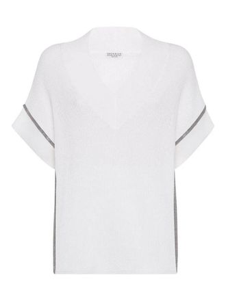 Brunello Cucinelli Pull À Col V - Blanc