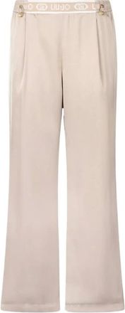 Liu Jo Femme, Pantalons, Beige, Taille: 40 FR Satin Pantalons