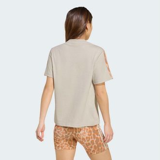 adidas T-Shirt SEASONAL ESSENTIALS LEOPARDENPRINT MIT 3-STREIFEN