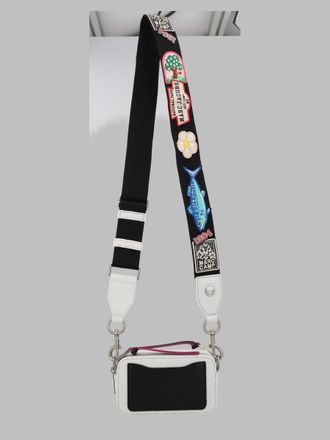 Marc Jacobs Womens Shoulder Bag The Camp Patchwork Denim White Cotton