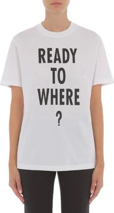 Moschino Femme, Tops, Blanc, Taille: 38 FR Ready To Where Tshirt