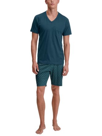 CALIDA Relax Imprint Kurz-Pyjama Herren, aus 100% Baumwolle, pflegeleicht, elastisch und formstabil, in Single Jersey