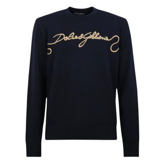 Dolce & Gabbana Homme, Pulls, Bleu, Taille: XL Pulls &agrave; col rond