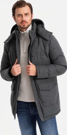 Ombre Winterjacke Warme lange Herren Parka Jacke mit Wolle