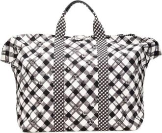 Chanel Sac cabas en toile vichy Pre-owned - Femme - Pre-owned - Blanc - Taille: ONE Size