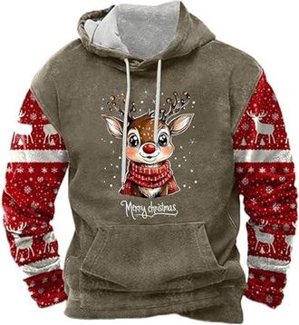 Generic DENGJIAMY Sweat &agrave; capuche de No&euml;l moche pour homme, grande taille, sweat-shirt &agrave; capuche, chemise de vacances de No&euml;l, manches longues avec capuche, i