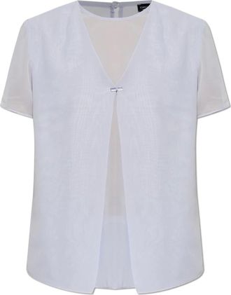 Emporio Armani Femme, Blouses et Chemises, Violet, Taille: 36 FR Techno Georgette Top