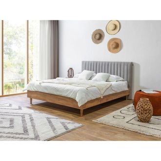 BOBOCHIC Bobochic - Lit oceane avec lattes massives 140x190 Gris clair