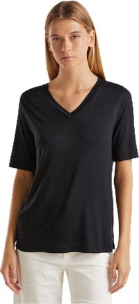 Benetton Damen 3z12d401g T-Shirt, Schwarz, X-Large