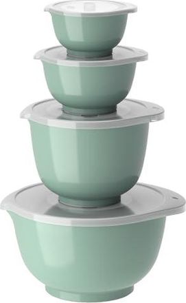 Rosti Mepal Margrethe Schüssel Set, Rührschüssel Set, 8-Teilig mit 4 Rührschüsseln und 4 Deckel, Teigschüssel aus Recycelbarem Kunststoff, 0,25 Liter, 0,5 Liter, 