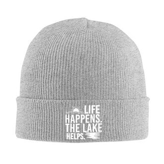 Generic La Vie Est Ainsi Faite. Le Lac Est L&agrave; pour Nous Aider. Femme Homme Skull Cap Chaud Watch Cap Souple Bonnets Hiver pour Le Quotidien Ski Course &Agrave; Pied