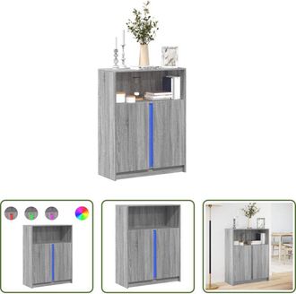vidaXL vidaXL &Eacute;clairage LED RVB - Buffet avec LED sonoma gris 77x34x100 cm bois ding&eacute;nierie