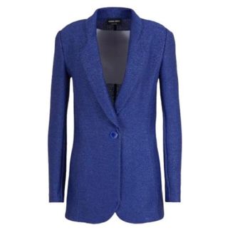 Giorgio Armani Jacke mit Jacquard-Raffia-Effekt - - Jackets - Damen - Blau - XS