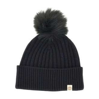 Colmar Rippstrick-M&uuml;tze mit Bommel - - Sport - Damen - Schwarzk - ONE SIZE