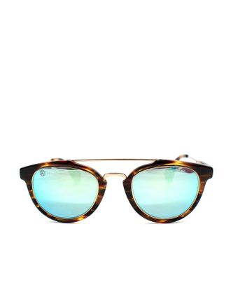 Taylor Morris Brown Frame & Turquoise Mirror Lens Sunglasses Size M