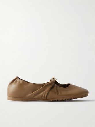 Loewe Ballerines En Cuir À Ornements Pebble - Marron