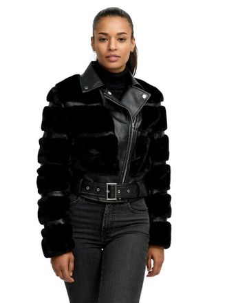 Tazzio Winterjacke F800 mit G&uuml;rtel & coolen Reverskragen