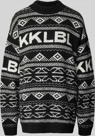 Karo Kauer Jacquard-Strickpullover mit Rundhalsausschnitt