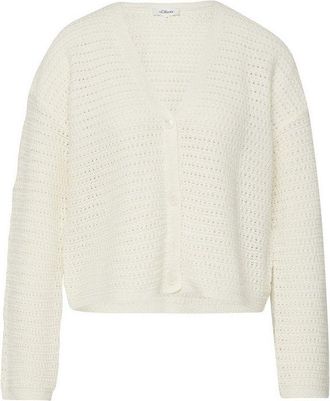 s.Oliver Cardigan Strickjacke Cardigan aus Ajourstrick im Relaxed Fit