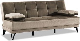 Dmora Schlafsofa 3-Sitzer Jordi 190x87 cm Grau, verstellbar