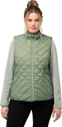 Ulla Popken Damen HYPRAR Steppweste, wasserabweisend, Stehkragen, recycelt Westen, mintgrün, 46-48