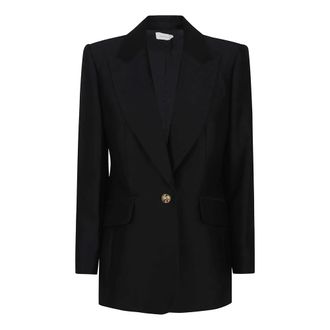 Zimmermann Femme, Vestes, Noir, Taille: 36 FR Blazer Noir Avec Revers Pointus Style Sophistiqué