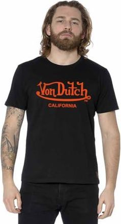 Von Dutch Tee Shirt Homme 100% Coton, T-Shirt Homme First, Noir Taille XXL