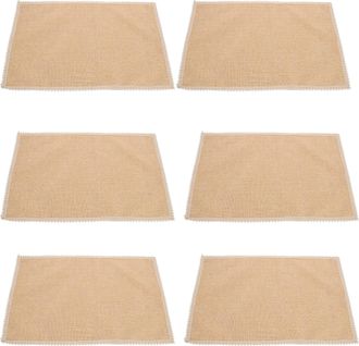 Hemobllo Tischsets 6 St&uuml;ck aus Jute Imitat Hitzebest&auml;ndig und rutschfest f&uuml;r K&uuml;chentisch und Festtage Dekorative Platzsets Maschinenwaschbar