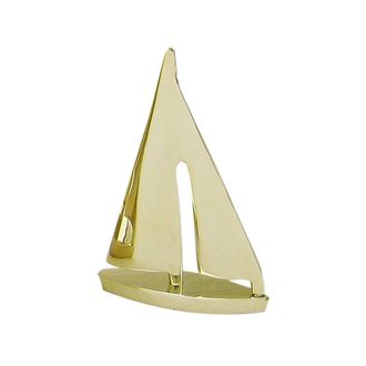NKlaus Segelyacht aus Messing, 10x 15cm - Maritime Dekoration, Elegante Boot Deko 15958