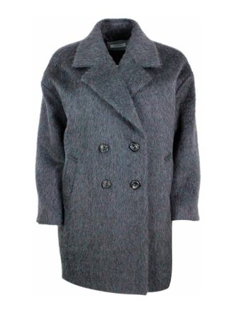 Barba Manteau Au Genou - Gris