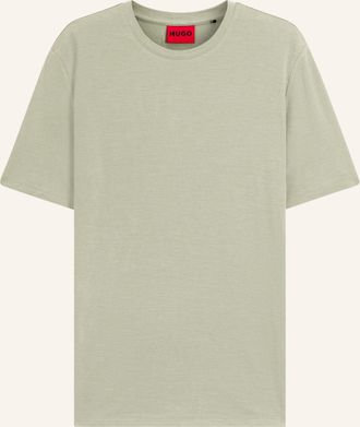 HUGO BOSS Hugo T-Shirt Dulerostee Mit Leinen gruen