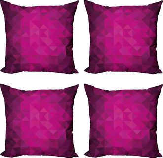 Abakuhaus Hot Pink Kissenbezug Set (4 Stück), Expressionismus Inspired Art, moderner doppelseitiger Digitaldruck, 50 cm, Pink Lila Pflaume
