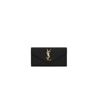 Saint Laurent Gro&szlig;e Klappenbrieftasche im Cassandre-Stil - - Accessories - Damen - Schwarzk - ONE SIZE