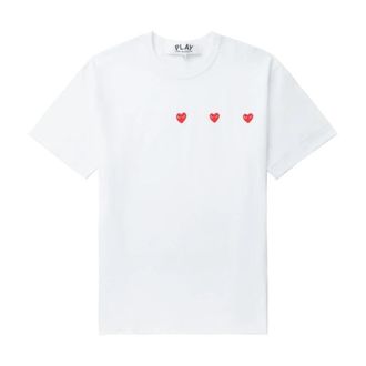 Comme Des Gar&ccedil;ons Triple Heart T-Shirt - - Tops - Herren - Wei&szlig; - S