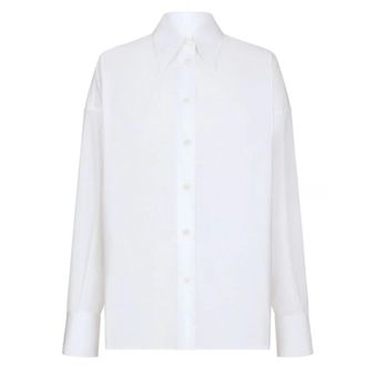 Dolce & Gabbana Wei&szlig;es Drop-Shoulder Hemd mit Spitzkragen - - Blouses & Shirts - Damen - Wei&szlig; - S