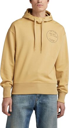 G-Star RAW Herren Back Graphic Loose Hooded Sweatshirt, Beige (Prairie Sand D22233-A613-D308), M