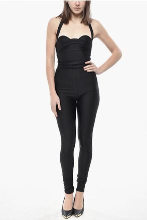 Saint Laurent Stretch-Fabric Jumpsuit with Sweetheart Neckline size 1