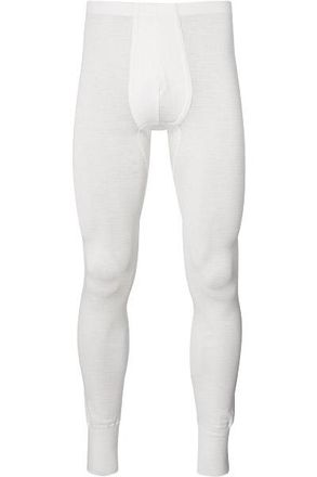 Hanro Herren Lange Unterhose weiß Seidenmix unifarben