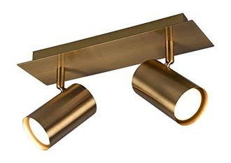 Trio Spot, Marley 2xGU10, max.35,0 W Corps: M&eacute;tal, Laiton fum&eacute; L:30,0cm, L:9,0cm, H:15,0cm IP20,Sans illuminant